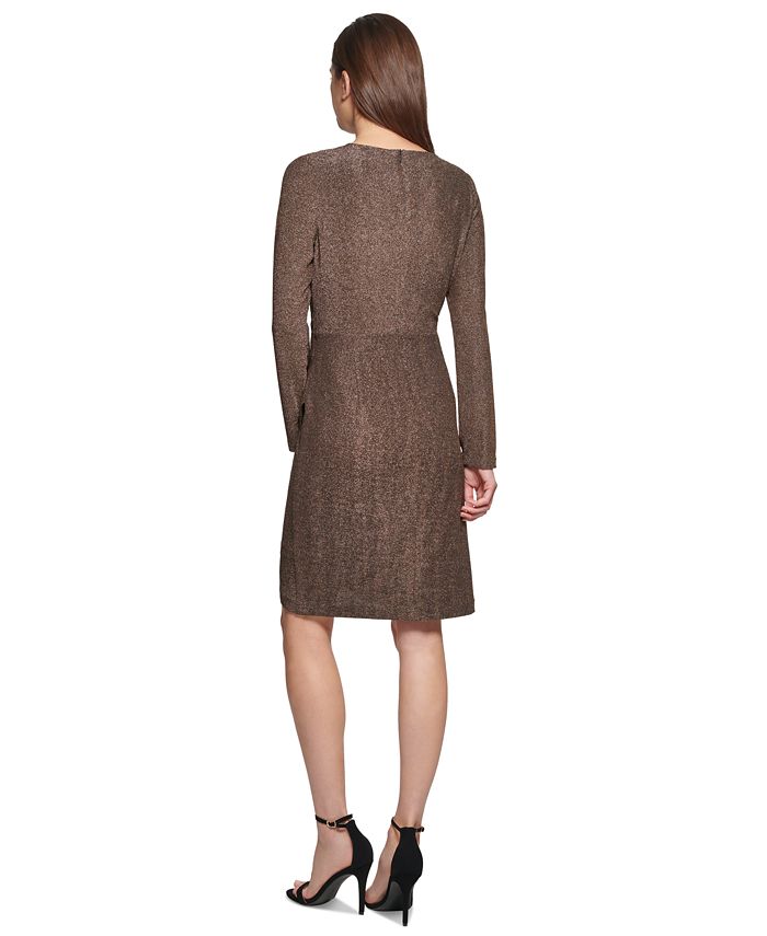DKNY Cutout Metallic Knit Sheath Dress - Macy's