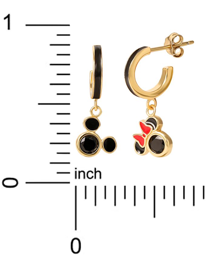 Disney Cubic Zirconia & Enamel Mickey & Minnie Mouse Dangle Mismatch ...