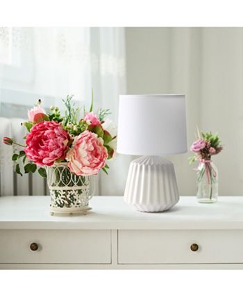 Simple Designs Petite Pleated Base Table Lamp - Macy's