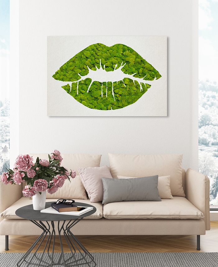 Oliver Gal Plants Lips Giclee Art Print on Gallery Wrap Canvas, 30" x ...