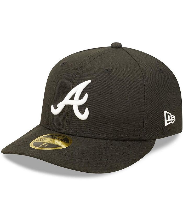 New Era Men's Atlanta Braves Black, White Low Profile 59FIFTY Fitted ...