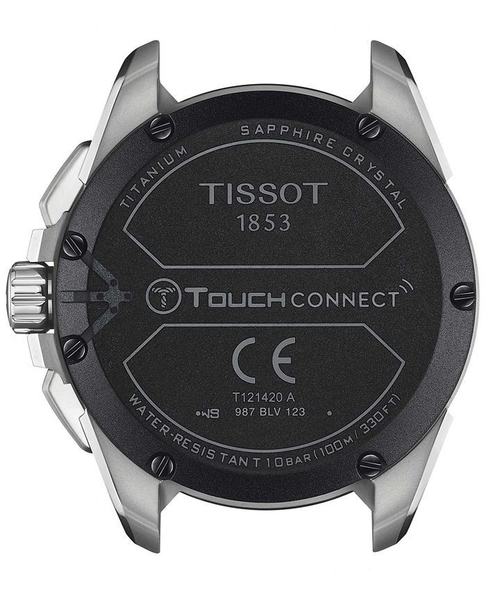Tissot Men's Swiss T-Touch Connect Solar Blue Textile & Leather Strap ...