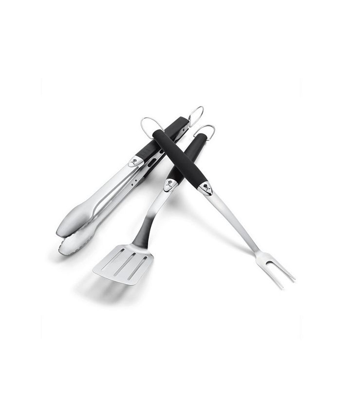 Weber Q 1200 Gas Grill (Green) With Adapter Hose And 3-Piece Grill Set ...