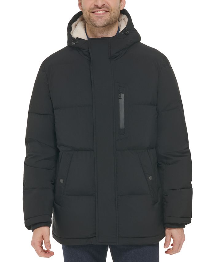 Cole Haan Men's Puffer Coat With Fleece-Lined Hood - Macy's