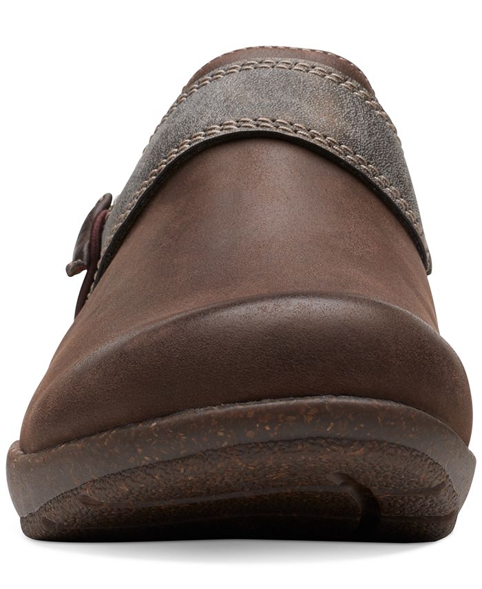 Clarks Women's Roseville Dot Slip-On Strap Clog Flats - Macy's