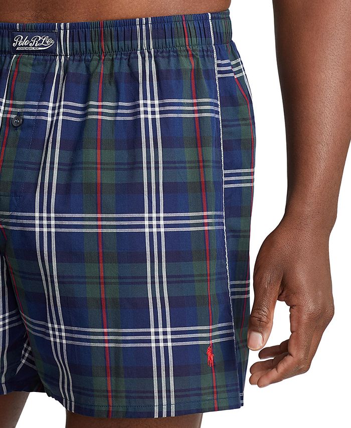 Polo Ralph Lauren Men's Single-Button Fly Plaid Boxers - Macy's