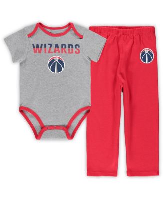 Infant Boys and Girls Heathered Gray, Red Washington Wizards Point ...