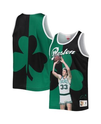 Men's Mitchell & Ness Larry Bird Kelly Green and Black Boston Celtics ...