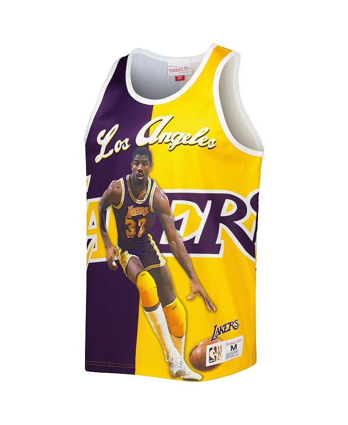 Mitchell & Ness Men's Magic Johnson Purple and Gold Los Angeles Lakers ...