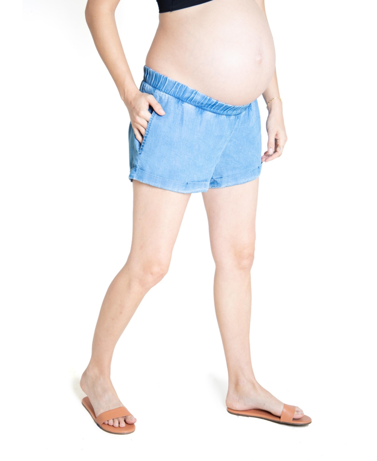 Click here for Ingrid + Isabel Maternity Elastic Waist Shorts - C... prices
