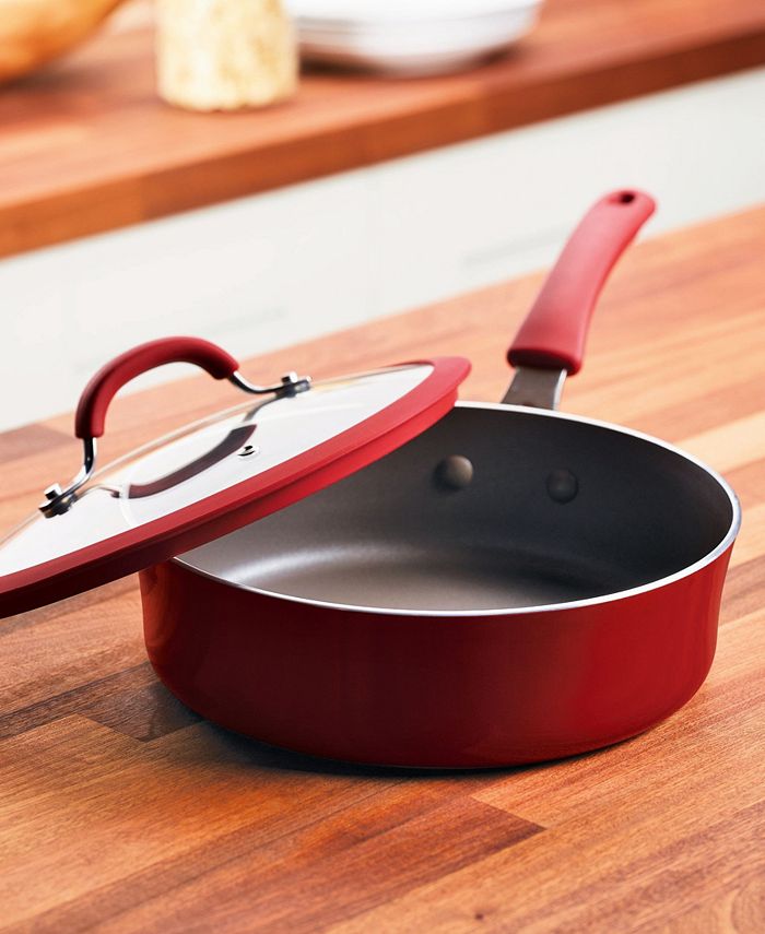Rachael Ray Cook + Create Aluminum Nonstick Saute Pan with Lid, 3 Quart ...