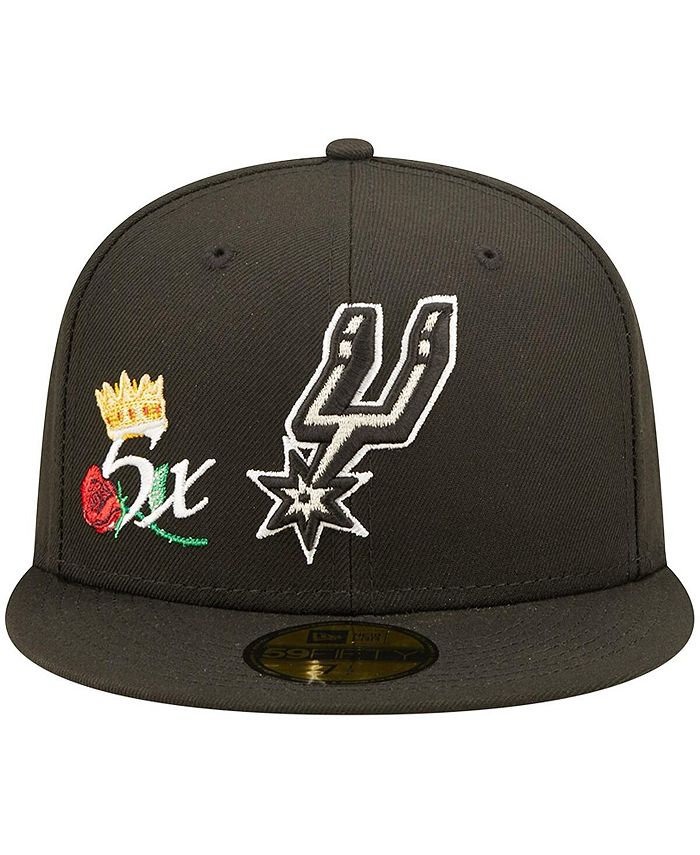 New Era Men's Black San Antonio Spurs 5x NBA Finals Champions Crown ...