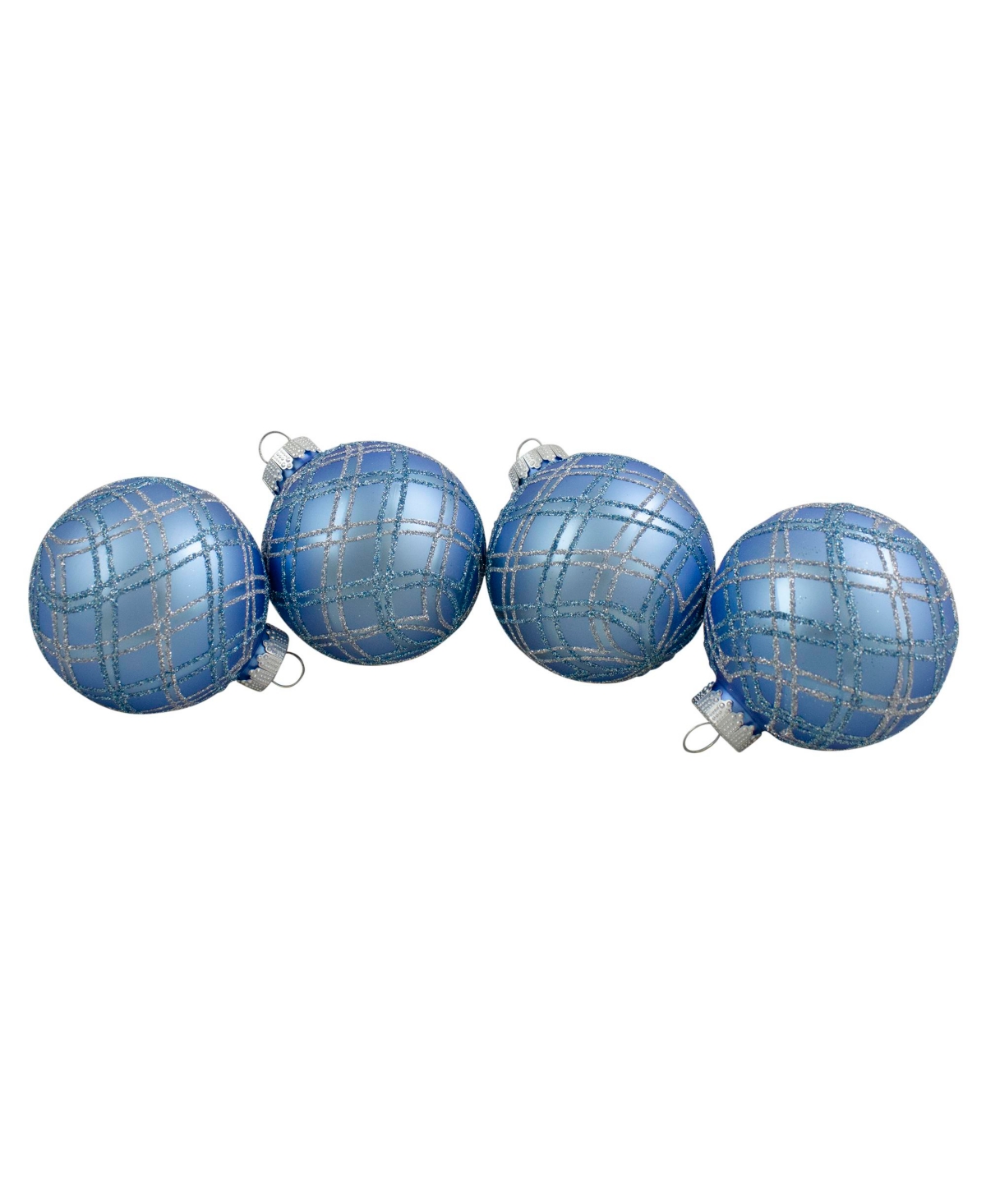 Click here for Northlight 4 Count Plaid Glitter Glass Christmas O... prices