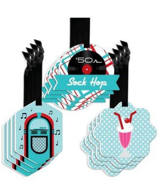 50's Sock Hop - Assorted Hanging 1950s Favor Tags - Gift Tag Toppers ...