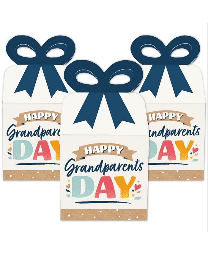 Big Dot of Happiness Happy Grandparents Day - Square Favor Gift Boxes ...