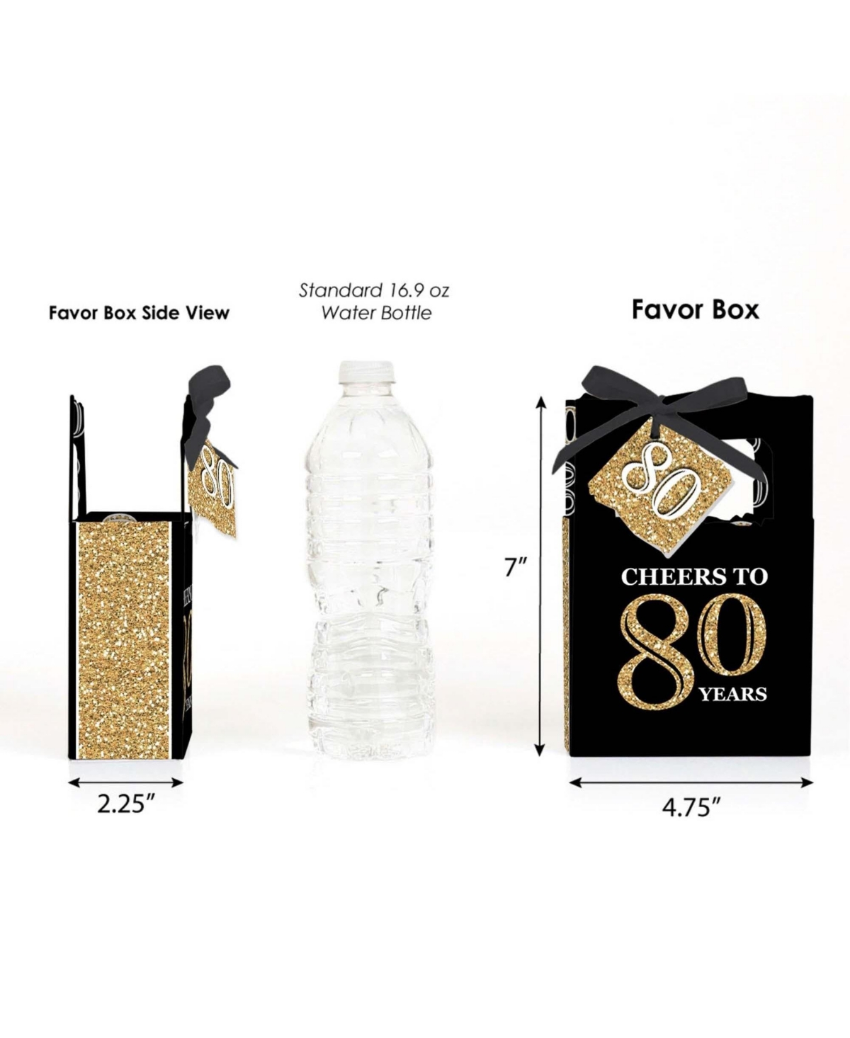 Big Dot of Happiness Adult 80th Birthday - Gold - Birthday Party Favor ...