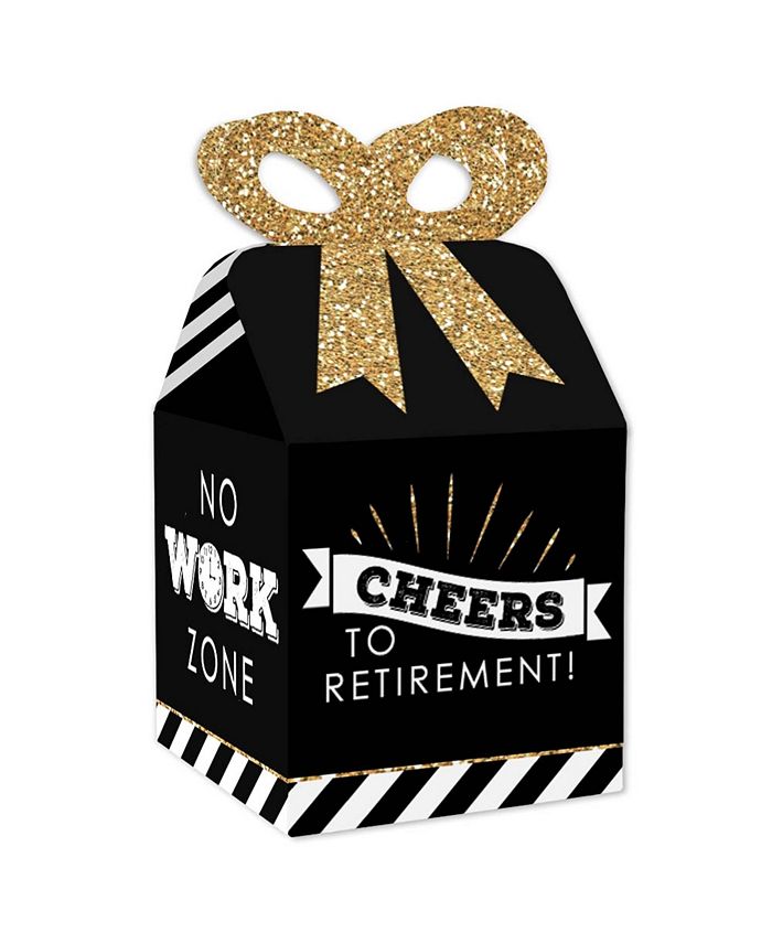 Big Dot of Happiness Happy Retirement - Square Favor Gift Boxes ...
