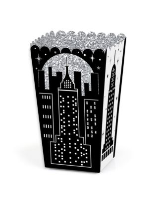 Nighttime City Skyline - New York Party Favor Popcorn Treat Boxes - Set ...