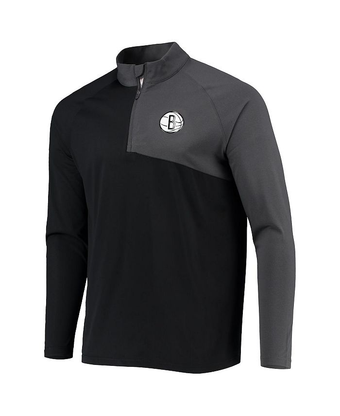 LevelWear Men's Black, Charcoal Brooklyn Nets Pinnacle Streak Raglan ...