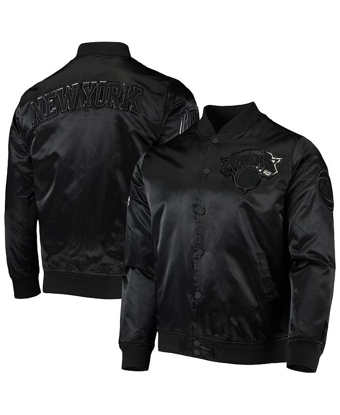 Pro Standard Men's New York Knicks Triple Black Gloss Satin Full-Snap ...