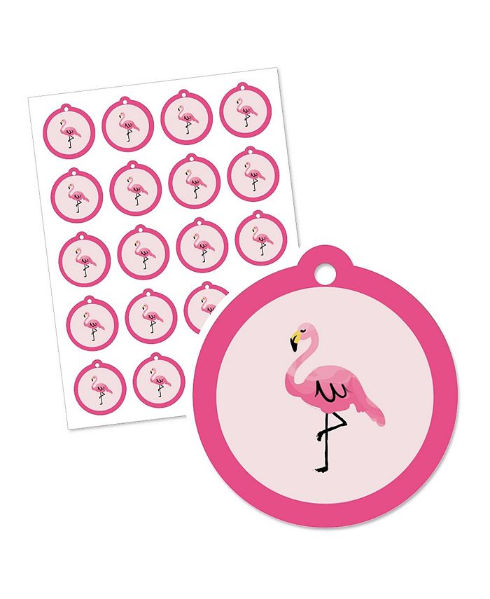 Big Dot of Happiness Pink Flamingo - Tropical Summer Favor Gift Tags ...
