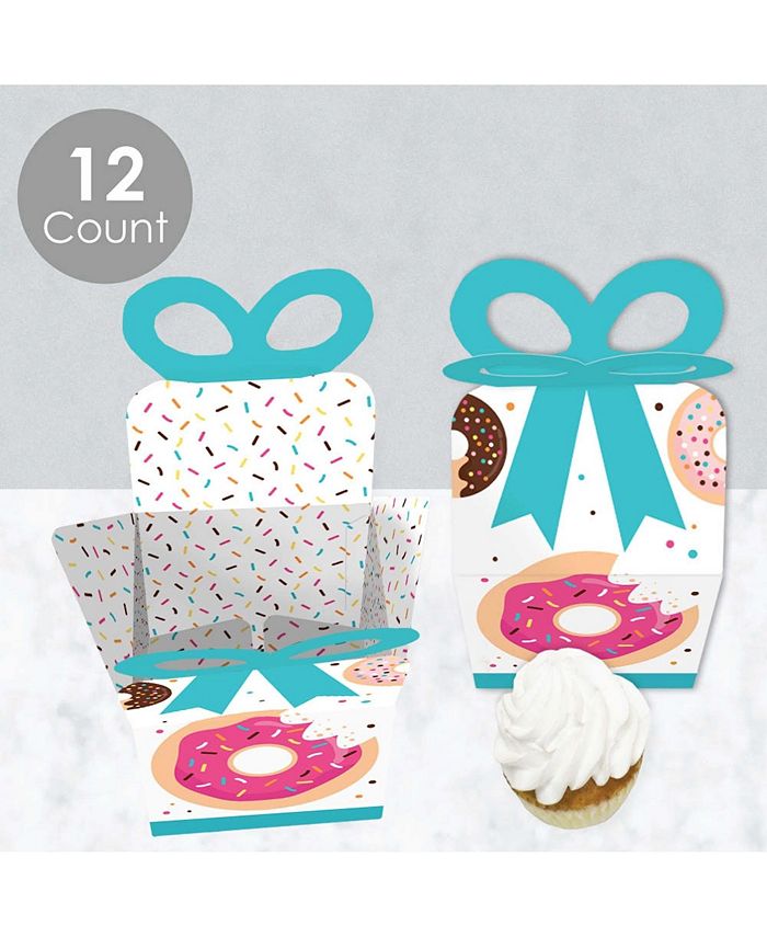Big Dot of Happiness Donut Worry, Let's Party - Square Favor Gift Boxes ...