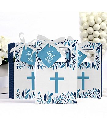 Big Dot of Happiness Blue Elegant Cross - Boy Religious Party Favor ...