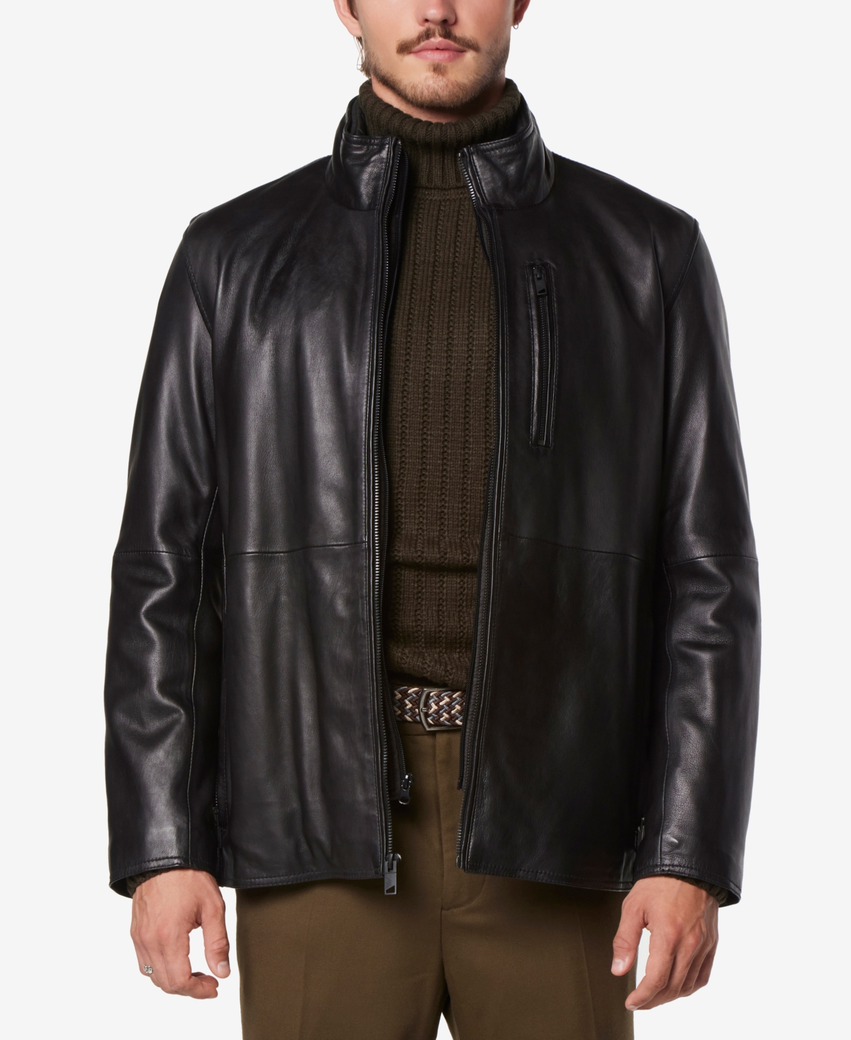 Click here for Marc New York Mens Wollman Smooth Leather Racer Ja... prices