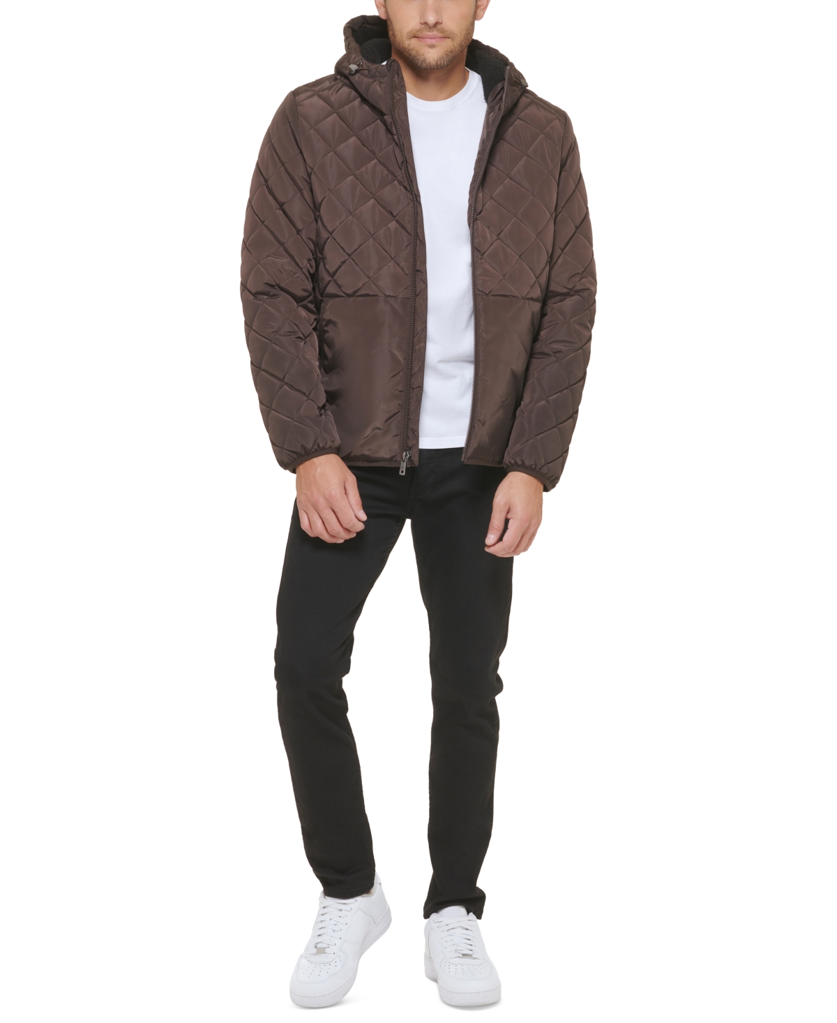Click here for Kenneth Cole Mens Diamond Quilted Hooded Jacket -... prices