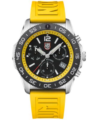 Luminox Men's Swiss Chronograph Pacific Diver Yellow Rubber Strap Watch ...