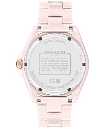 COACH Women's Greyson Blush Ceramic Bracelet Watch, 36mm - Macy's