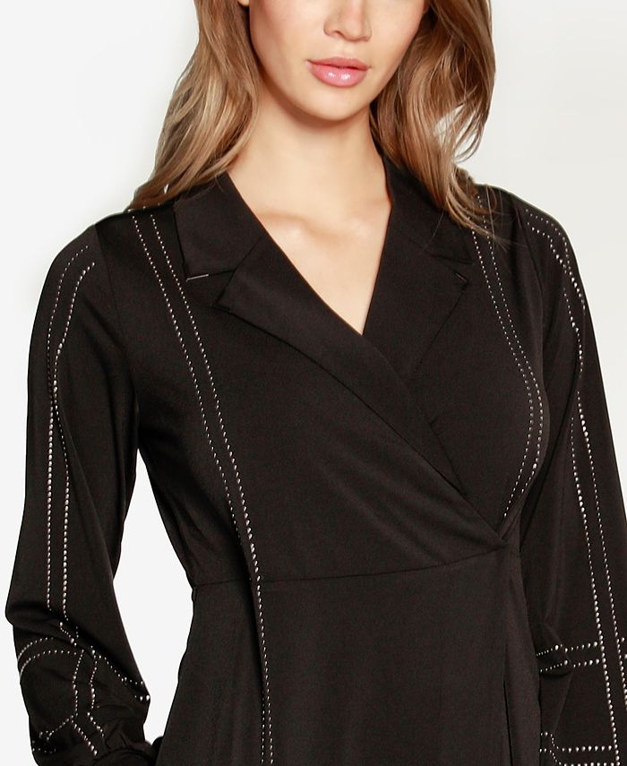 Belldini Black Label Petite Studded Wrap Dress & Reviews - Dresses ...