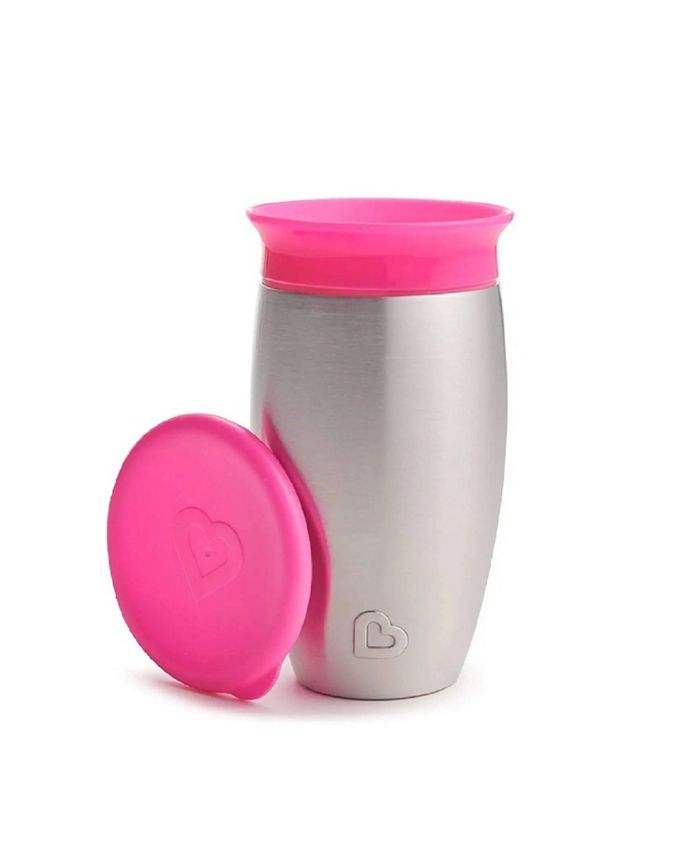 Munchkin Stainless Steel 360 Sippy Cup with 3 piece Sipper and Straw ...