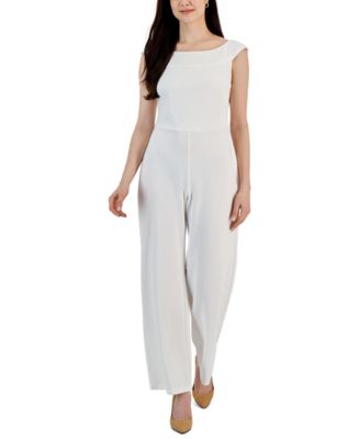 Connected Women's Scuba Crepe Sleeveless Wide-Leg Jumpsuit - Macy's