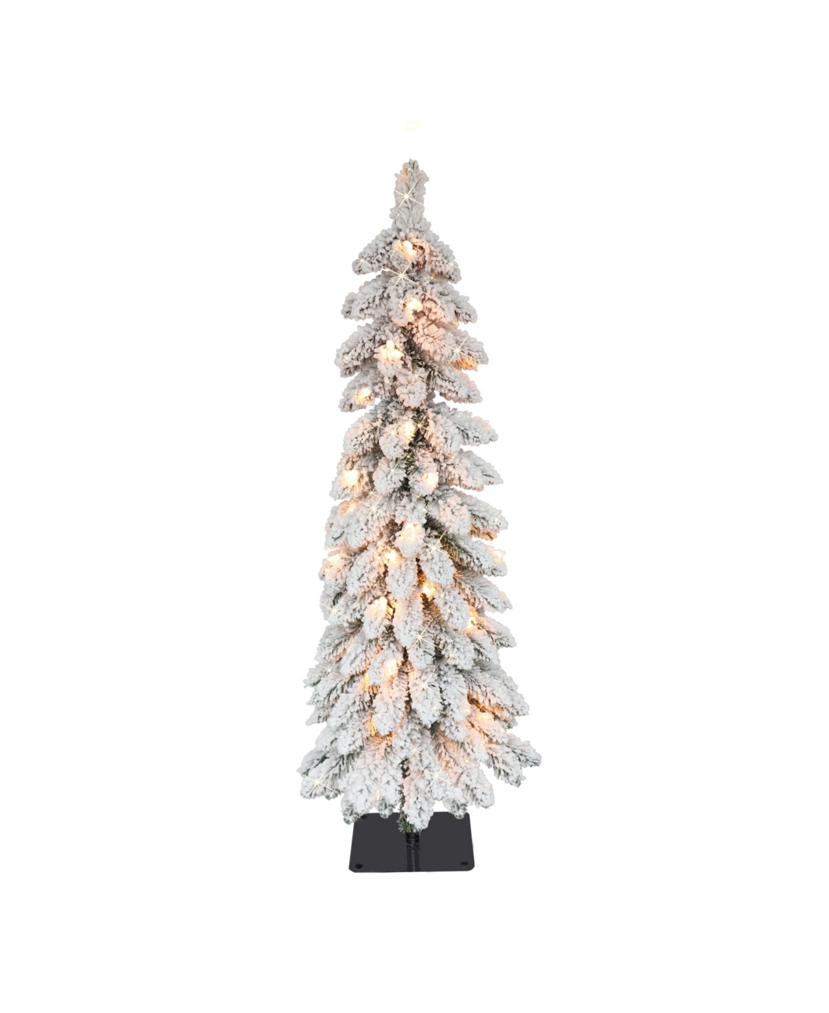 Click here for Puleo Pre-Lit Flocked Pencil Alpine Artificial Chr... prices