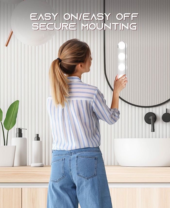 Tzumi SLF Battery-Operated LED 4-Bulb Vanity Light Bar - Macy's