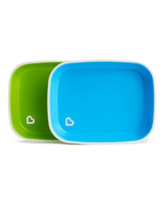 Munchkin Splash 2 Piece Toddler Plates, Blue/Green - Macy's