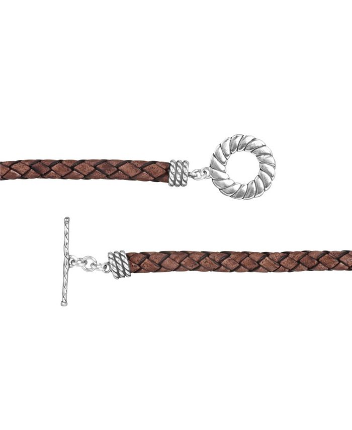 American West Antique-Like Brown Long Toggle Leather Necklace & Reviews ...