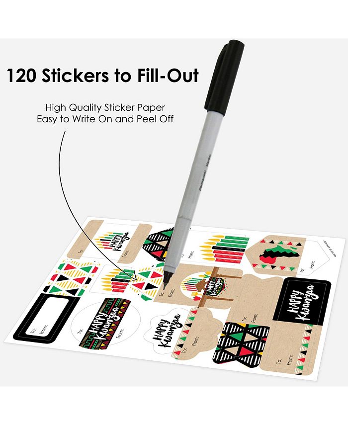 Big Dot of Happiness Happy Kwanzaa African Holiday Party Gift Tag ...