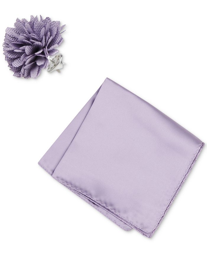 ConStruct Men's Solid Pocket Square & Lapel Pin Set - Macy's