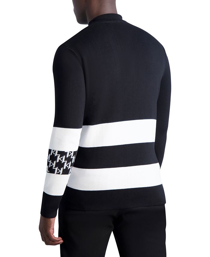 KARL LAGERFELD PARIS Men's Long Sleeve Mock Neck Sweater - Macy's