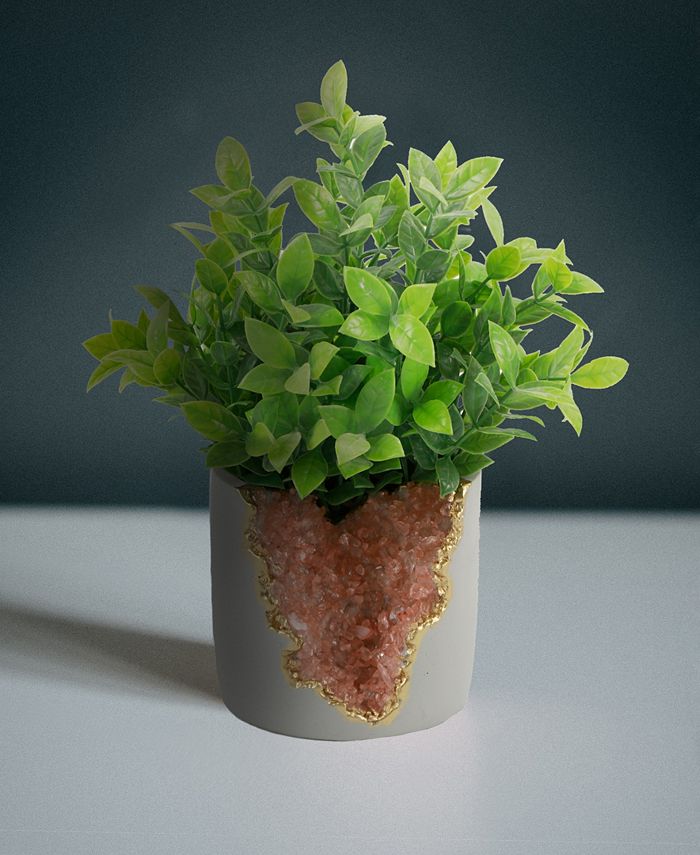 Flora Bunda Amethyst Crystal Planter, 4.75" - Macy's