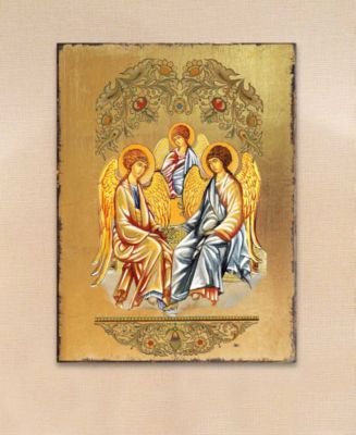 Designocracy Icon Old Testament Trinity Wall Art on Wood 8" - Macy's