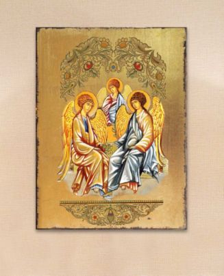 Designocracy Icon Old Testament Trinity Wall Art on Wood 8" - Macy's