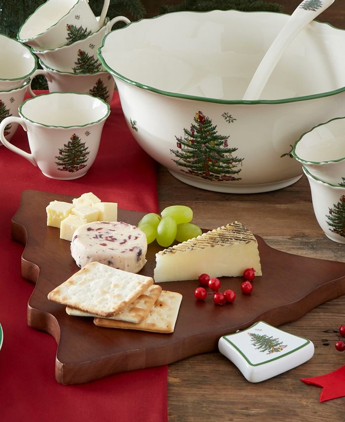 Spode Christmas Tree Wooden Cheese Board & Spreader - Macy's