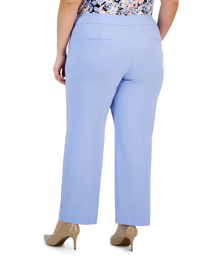 Kasper Plus Size Stretch Crepe Mid-Rise Ankle Pants - Macy's