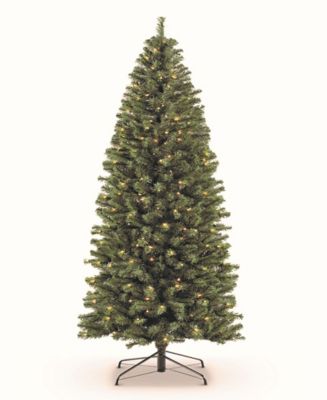 Puleo 6.5FT Pre-Lit Pencil Northern Fir Artificial Christmas Tree - Macy's
