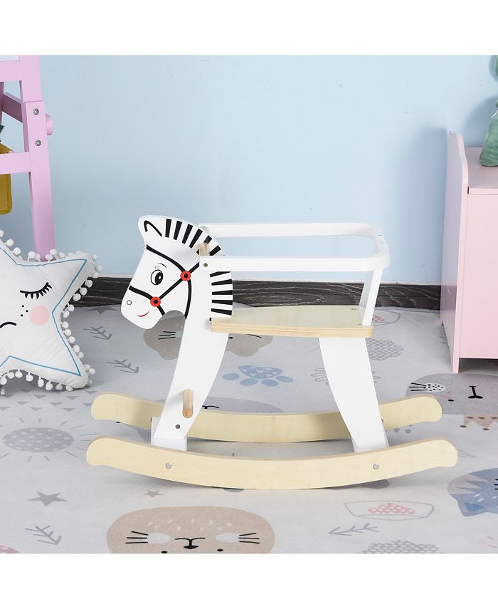 Qaba Wooden Rocking Horse Baby Ride-On Toy for Kids 3-6 Years - Macy's