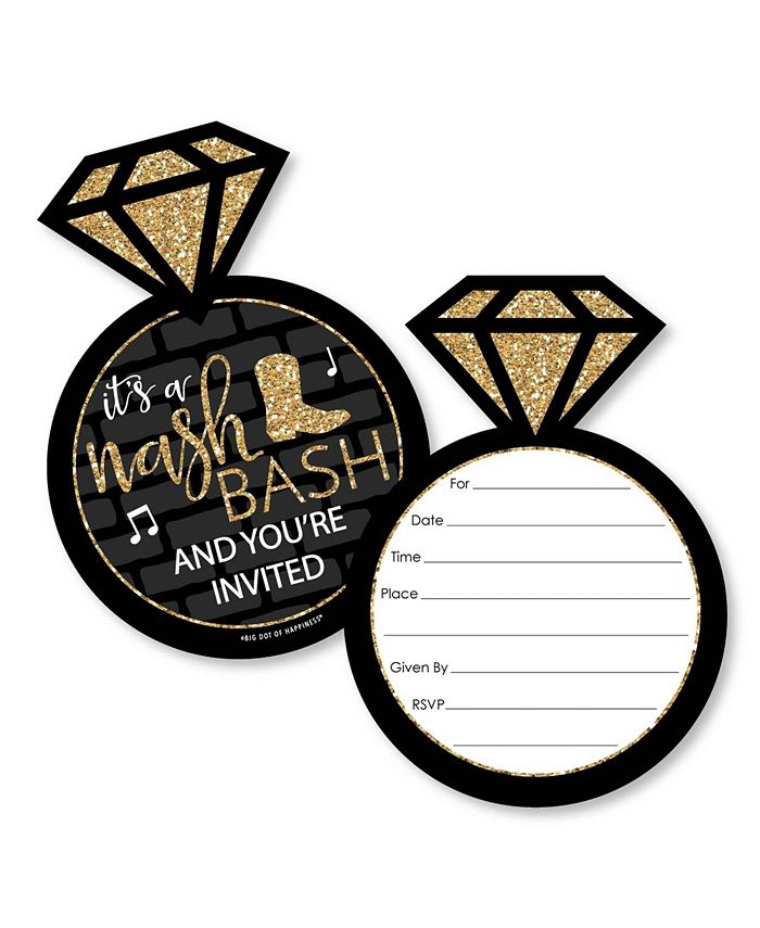 Big Dot of Happiness Nash Bash - Shaped Nashville Fill-in Invitations ...