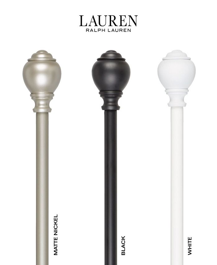 Lauren Ralph Lauren Markel 1" Adjustable Window Curtain Rod and Finial ...